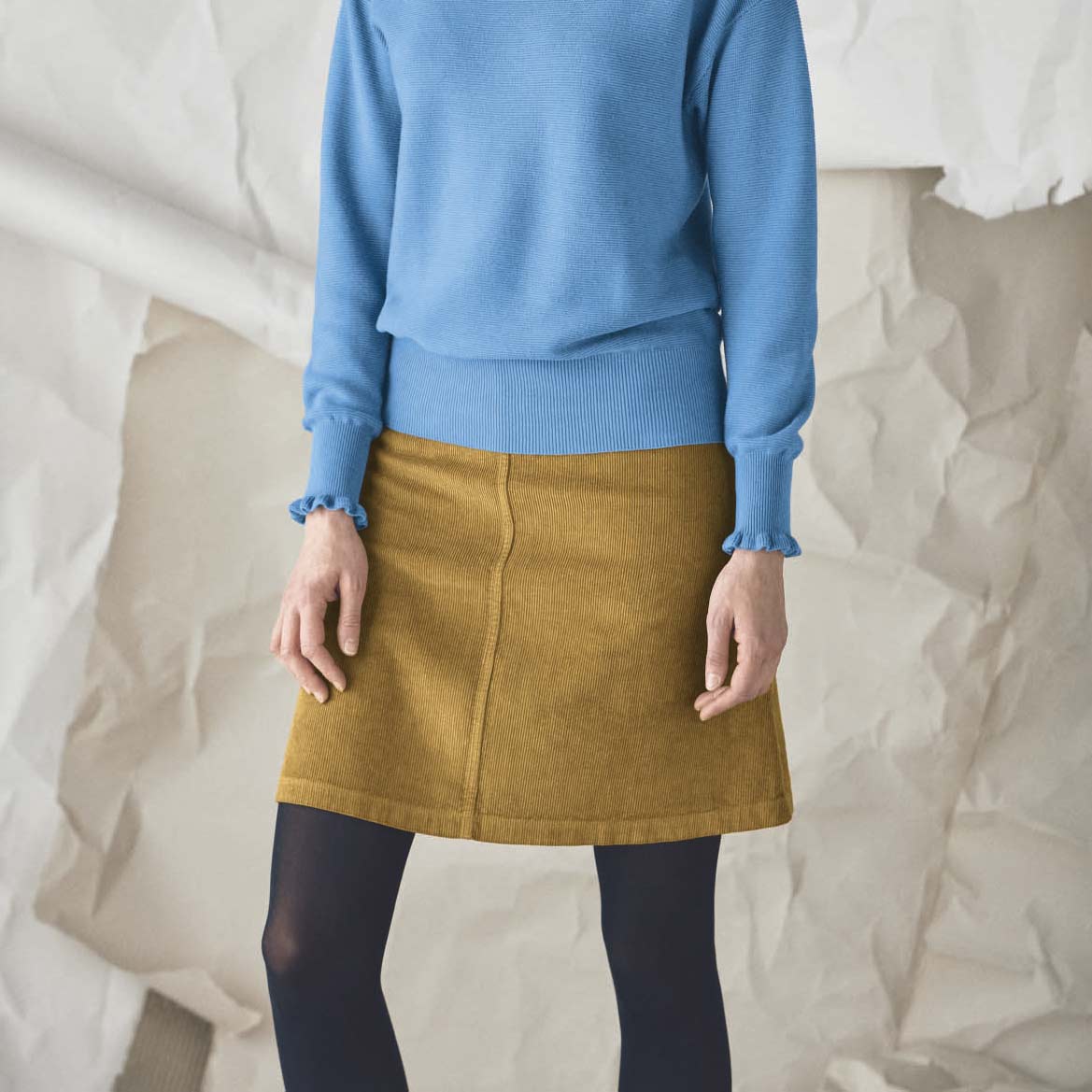 Okergele rok van hennep en biologische katoen