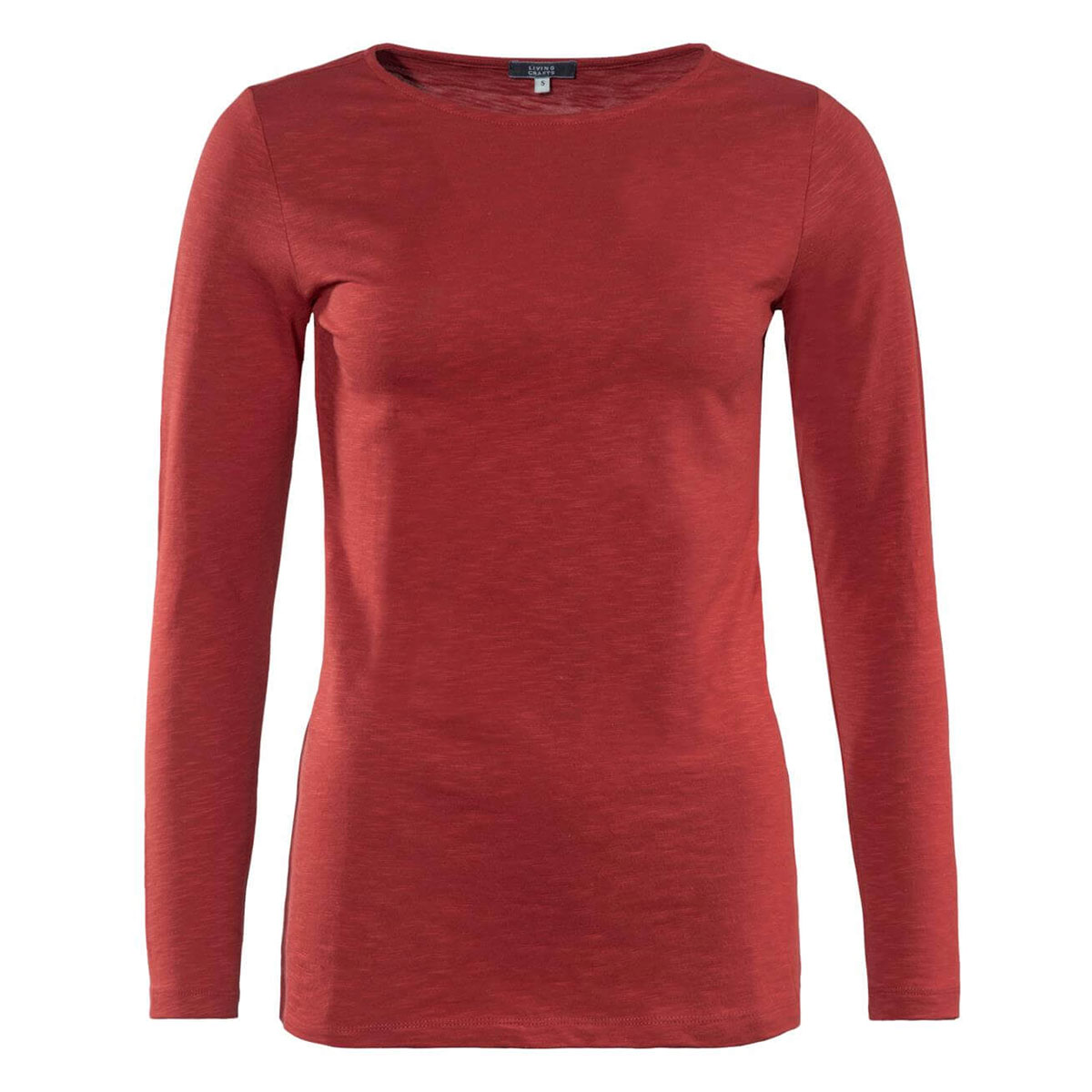 Steenrood damesshirt van biokatoen