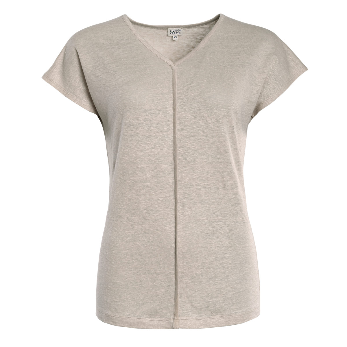 Damesshirt honderd procent linnen in naturelkleur