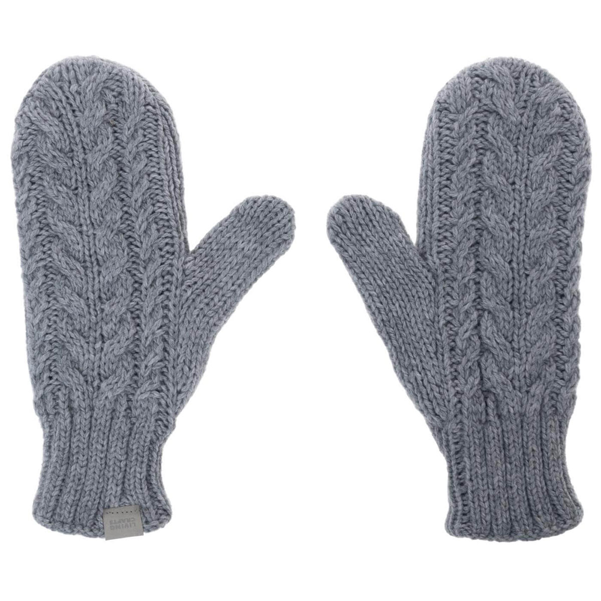 Grijze wanten van biokatoen en biologische wol